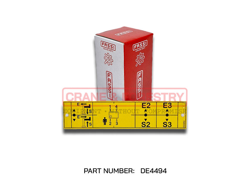 Fassi Outrigger Function Plate - DE4494 | Crane and Forestry